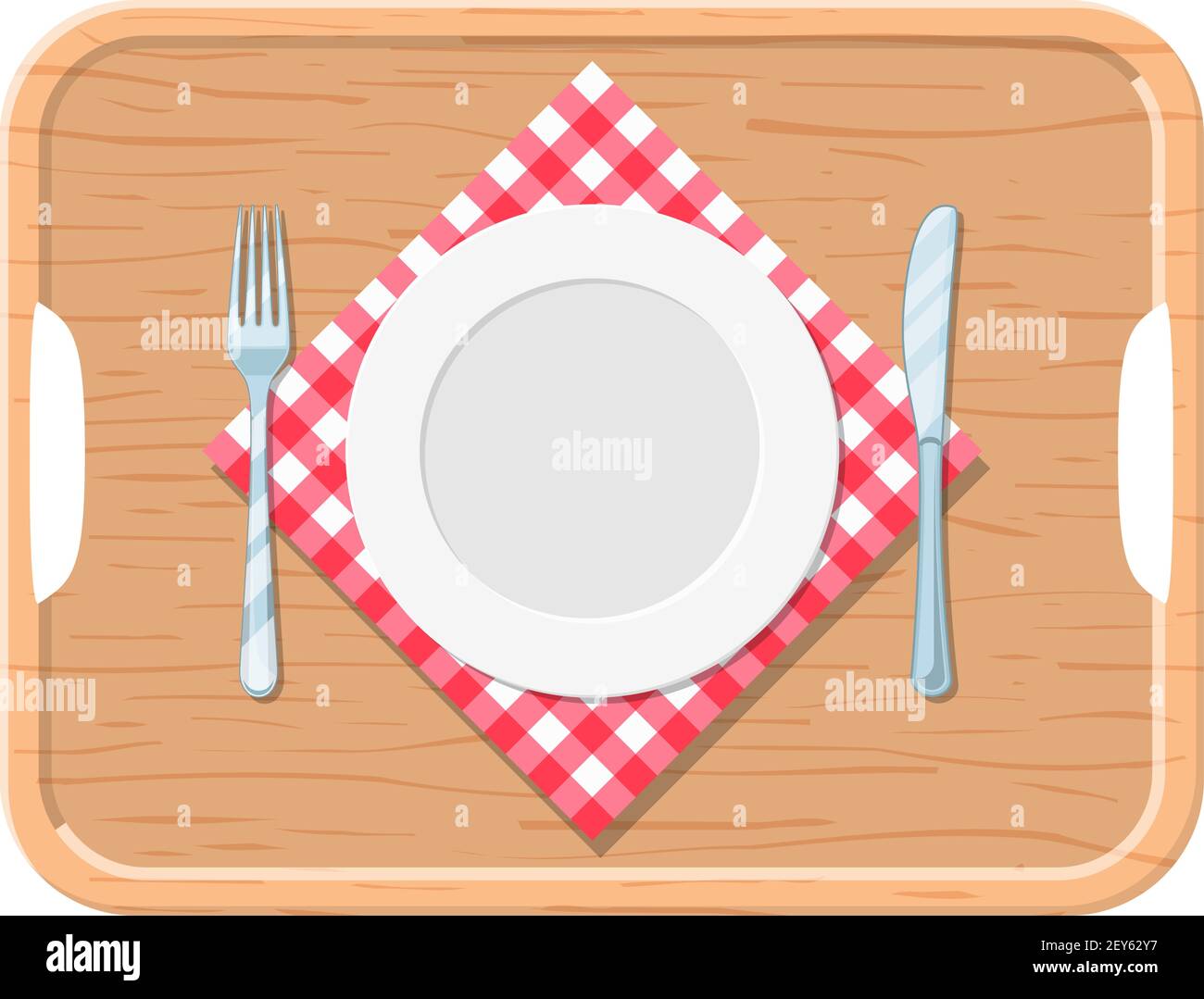 Empty wooden tray plate Stock Vector Images - Alamy
