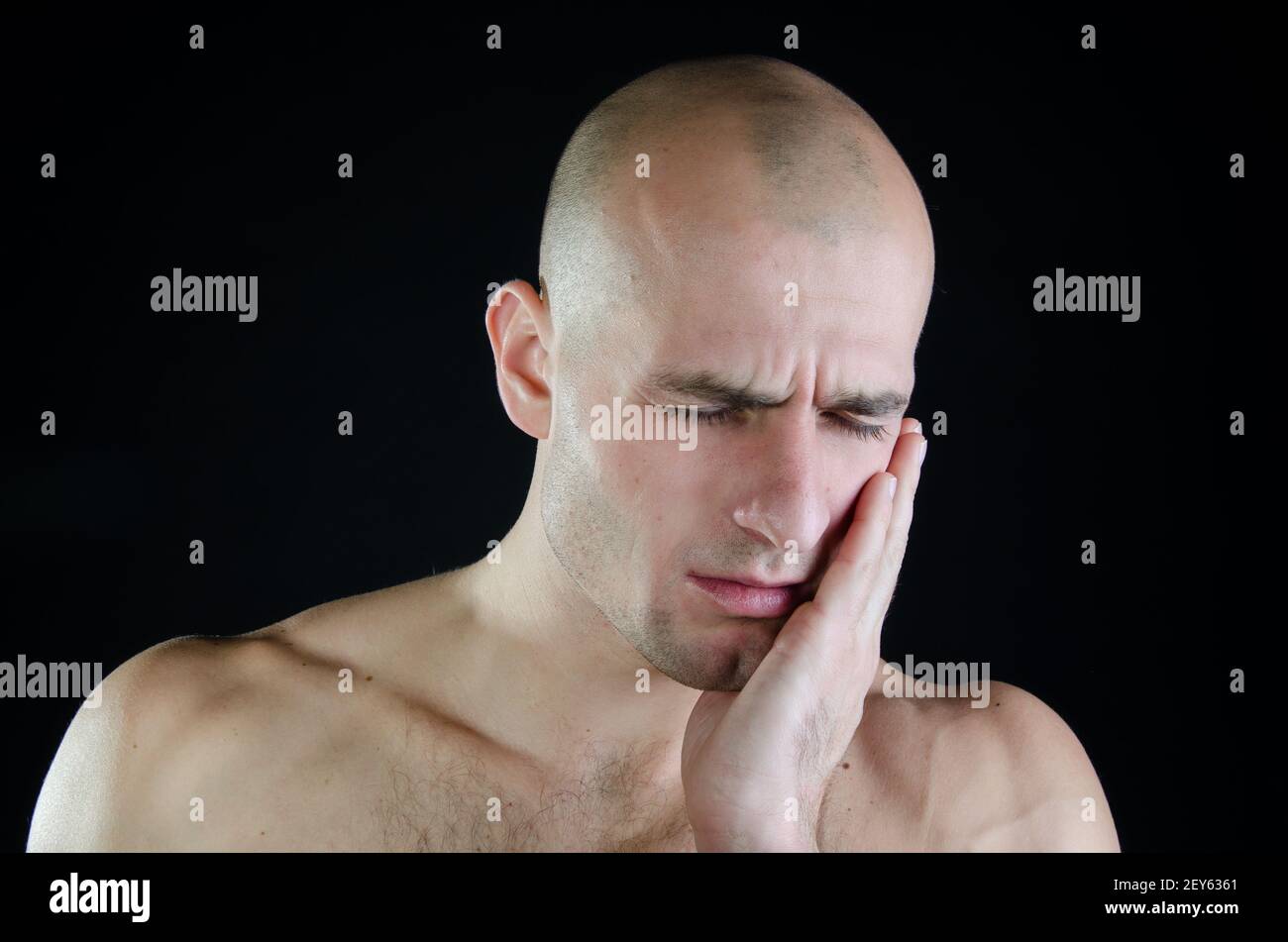 Toothache . Attractive man and health problems Stock Photo - Alamy