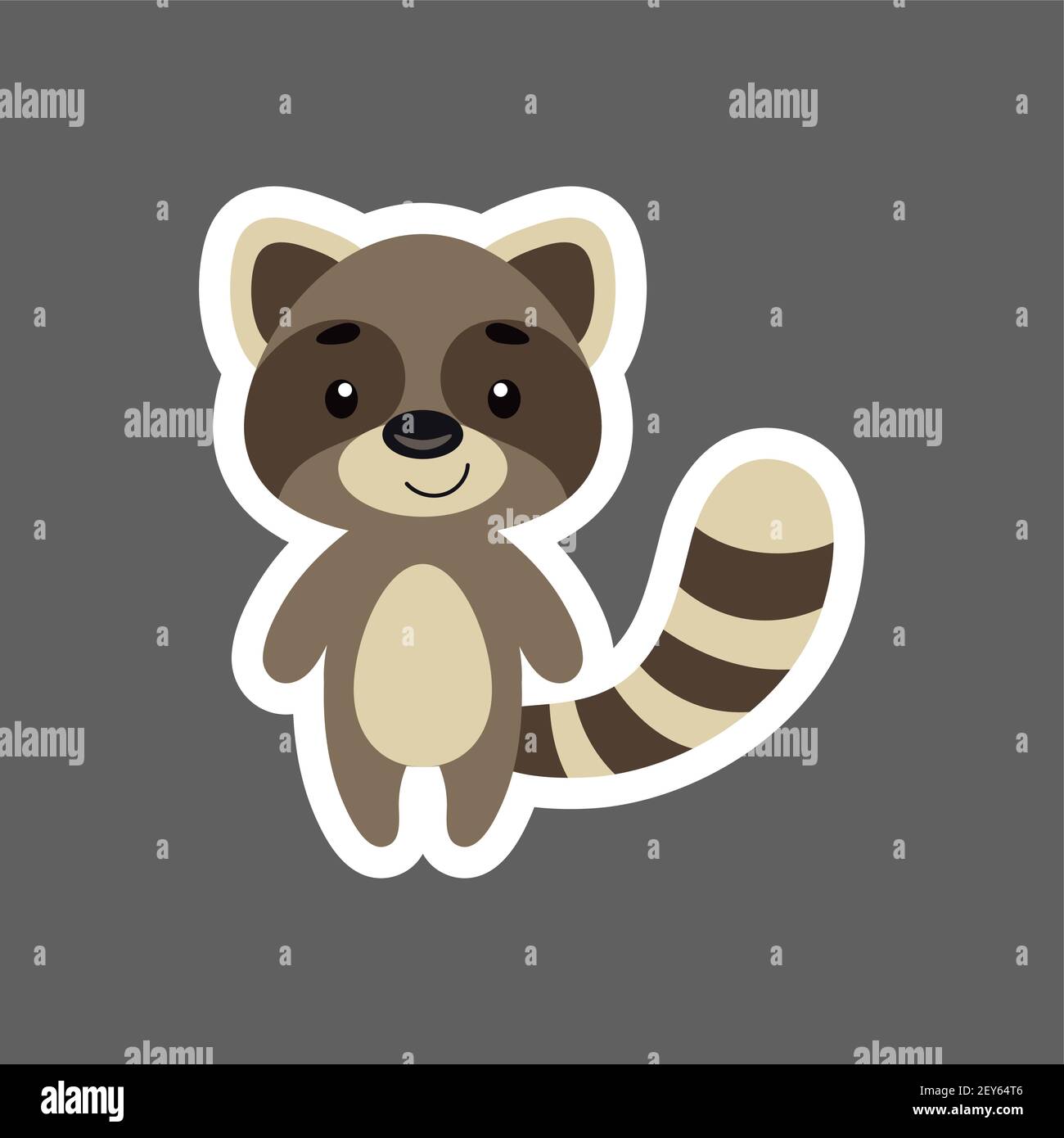 Cute Baby Raccoon Cartoon