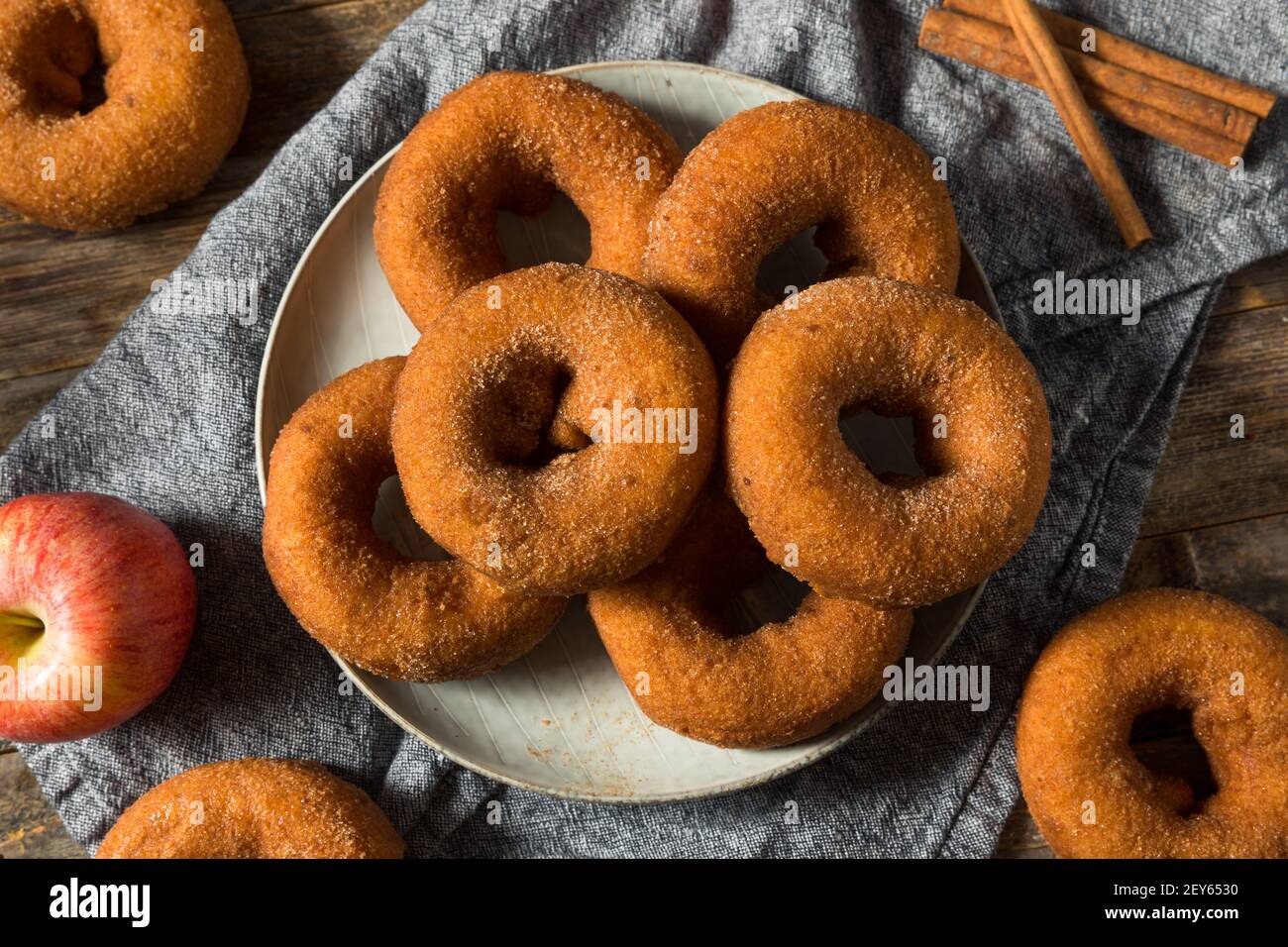 Homemade Sweet Apple Cider Donuts with Sugar Stock Photo - Alamy
