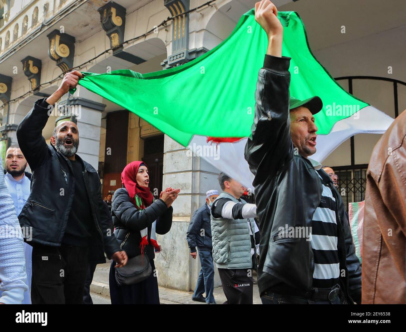 Protesters gather to stage a protest on the second anniversary of Hirak ...