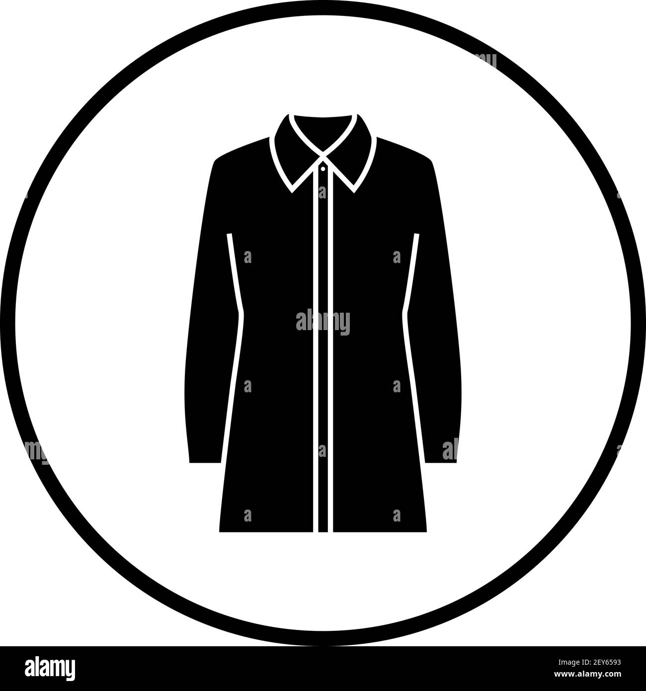 Business Blouse Icon. Thin Circle Stencil Design. Vector Illustration ...