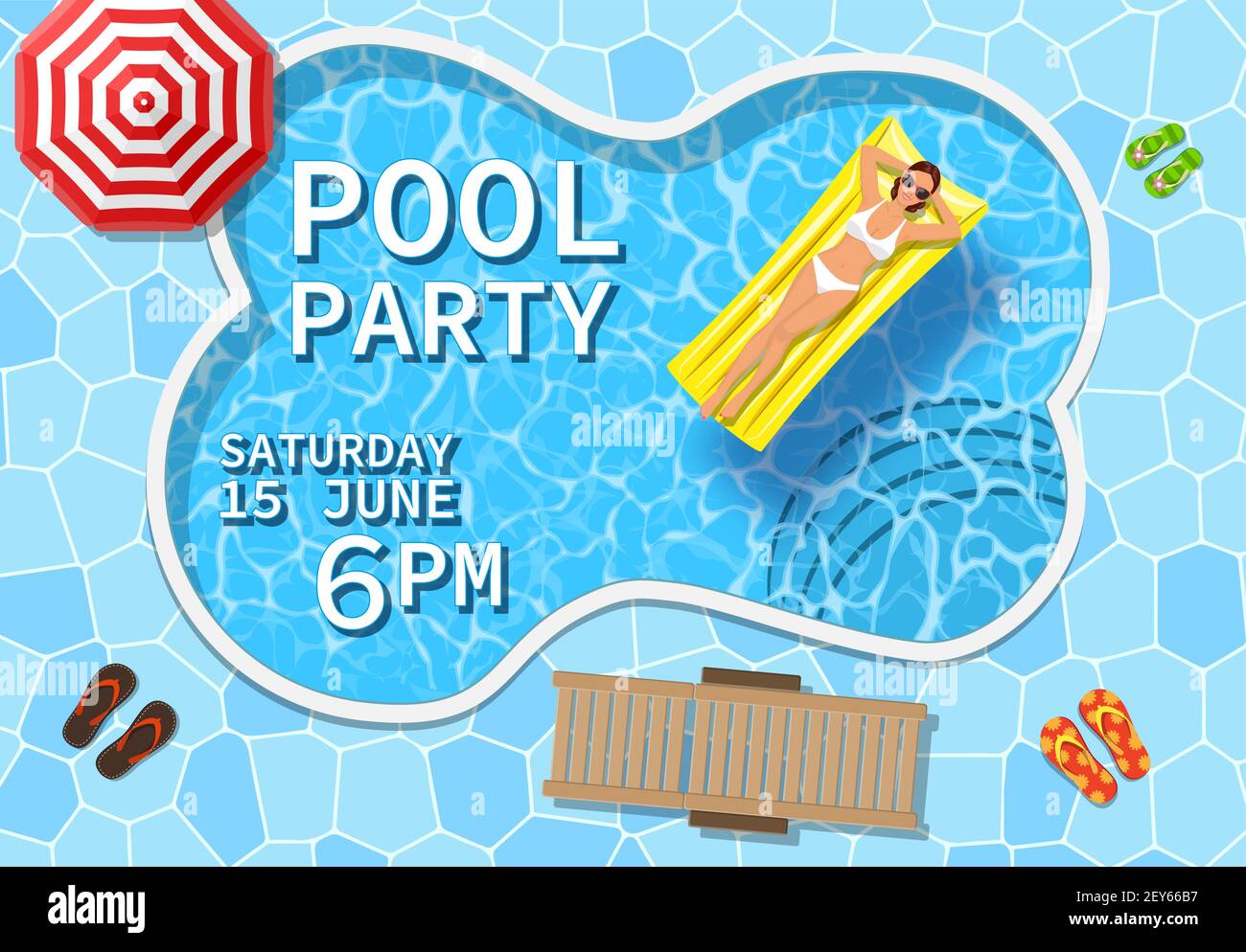 Pool party invitation concept Stock Vector Image & Art - Alamy