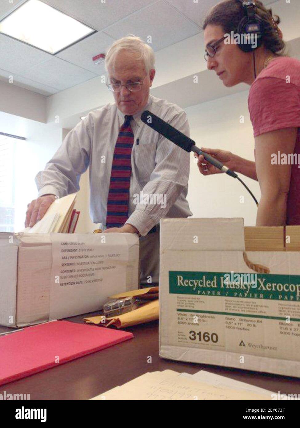 Sarah Koenig, the host of "Serial," interviews a records custodian with ...