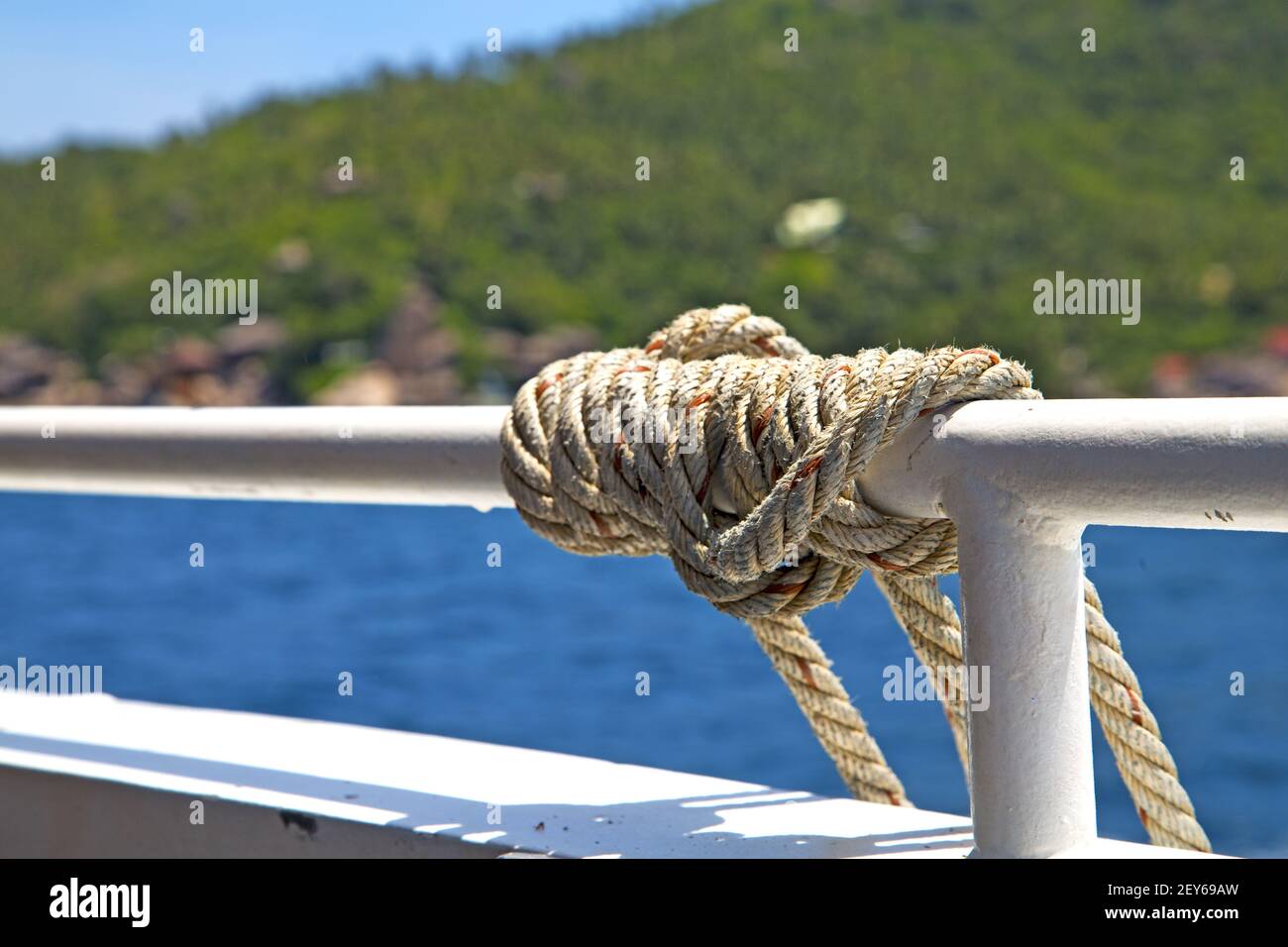 Boat prow blue lagoon stone thailand kho south china sea Stock Photo ...