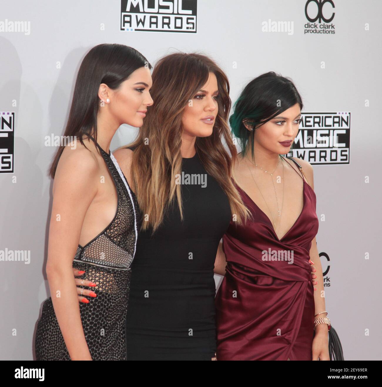 (L-R) Kendall Jenner , Khloe Kardashian and Kylie Jenner arrive at the ...