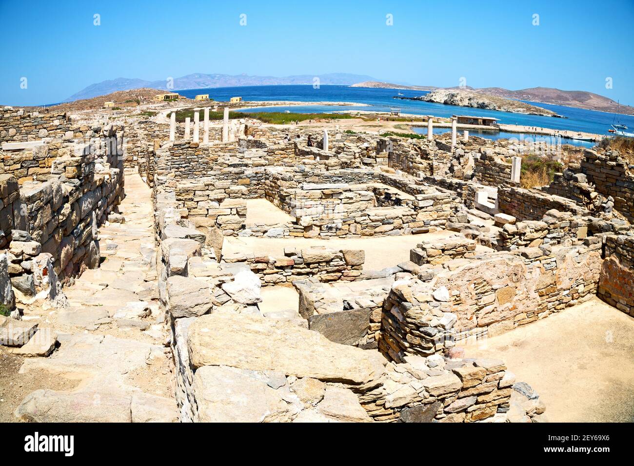 Temple in delos greece the historycal acropolis and old ruin site Stock ...