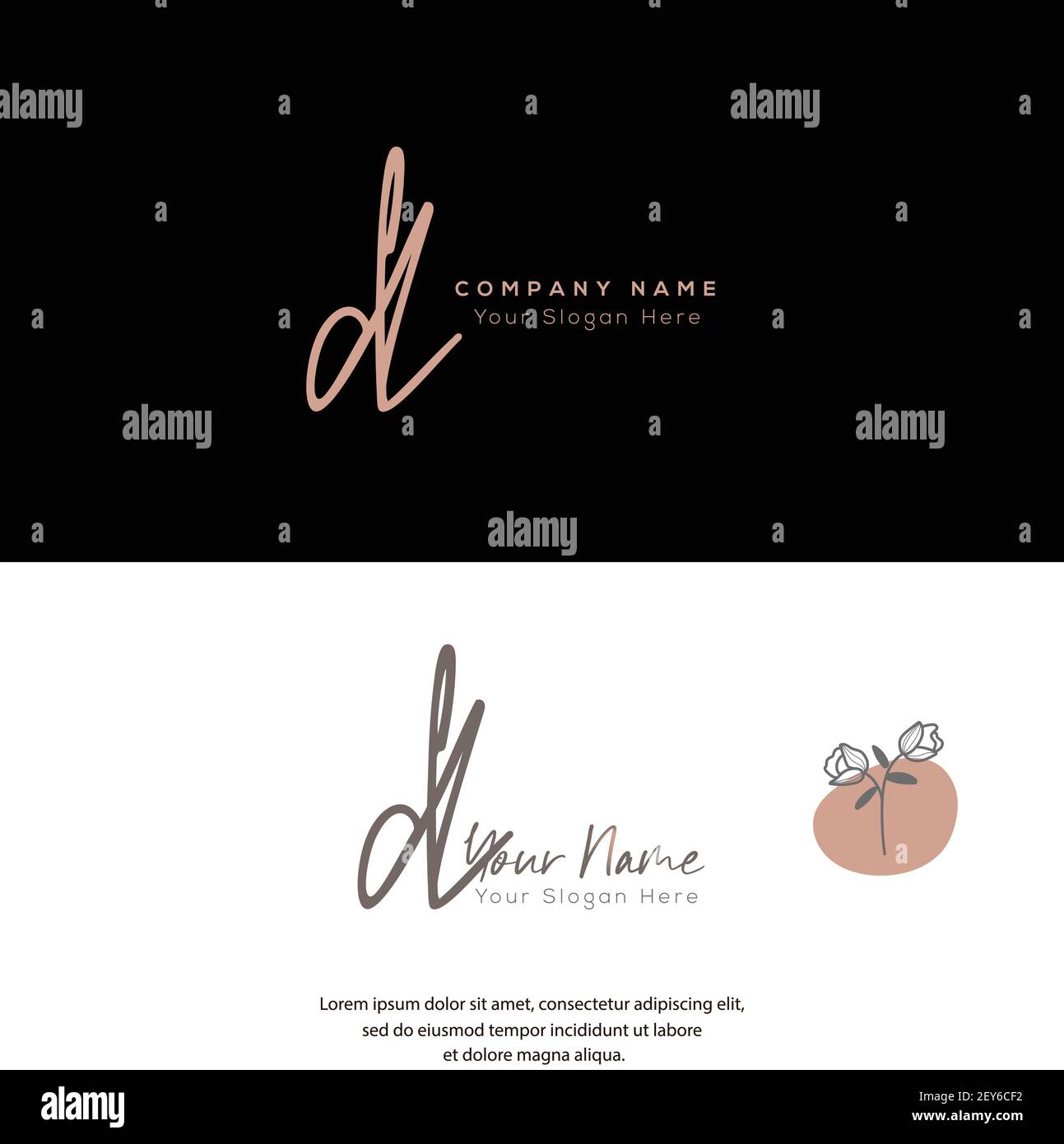 D L DL Initial letter handwriting and signature logo. Beauty vector ...