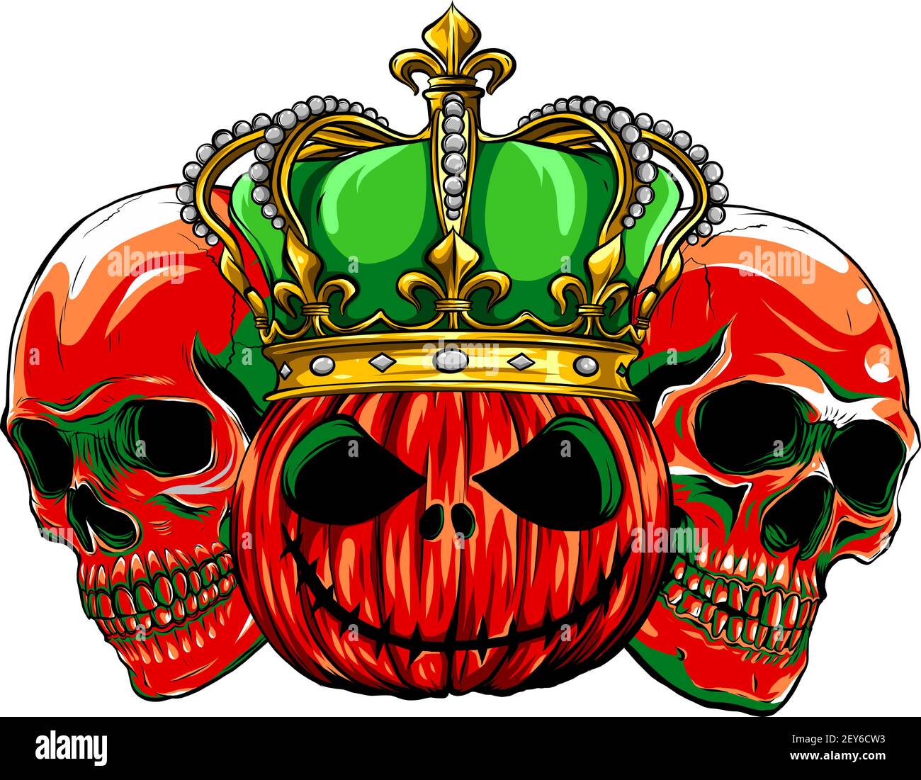 Halloween scary pumpkin head skull Cut Out Stock Images & Pictures - Alamy