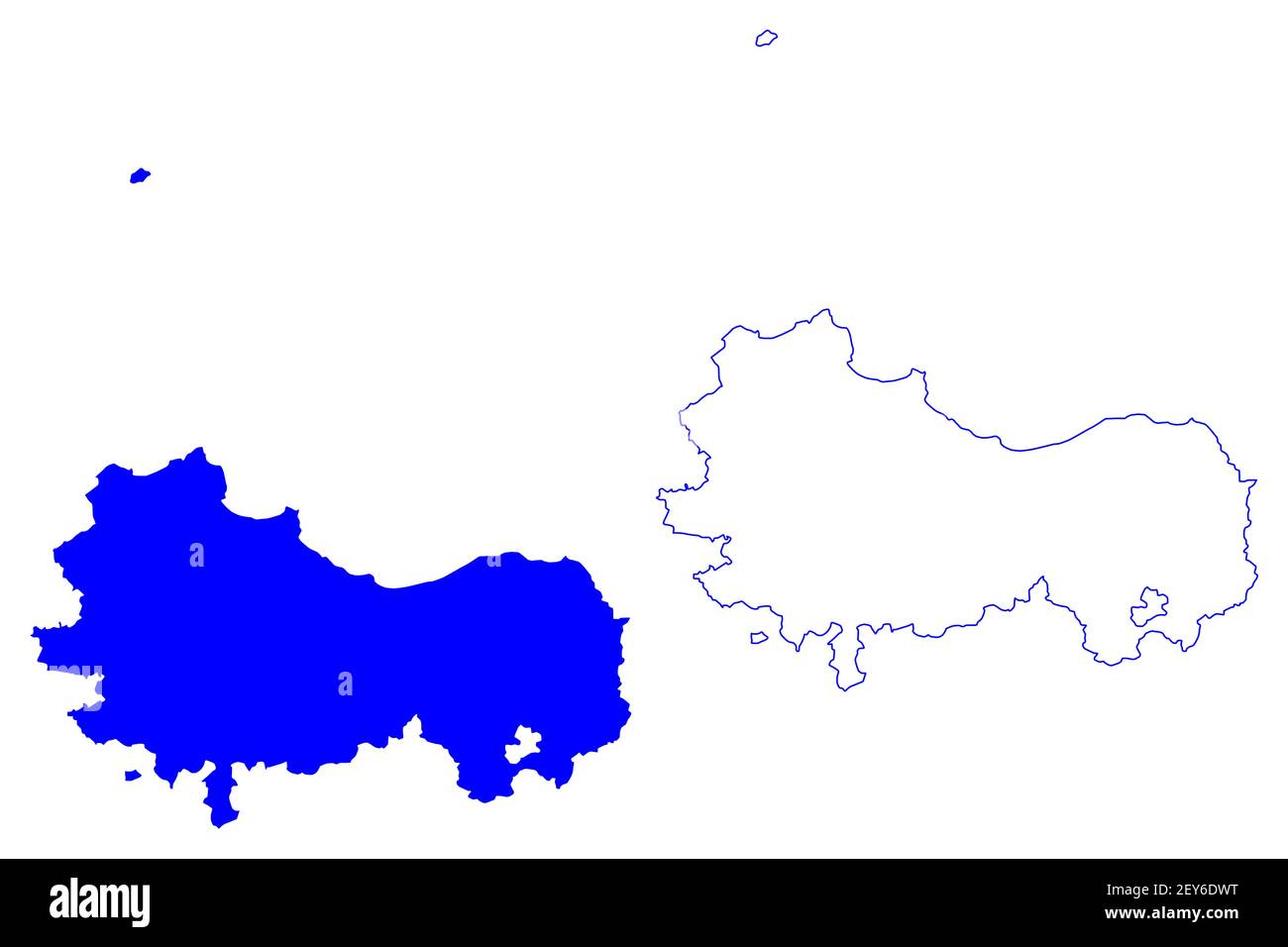 Palermo province (Italy, Italian Republic, Sicily region) map vector ...