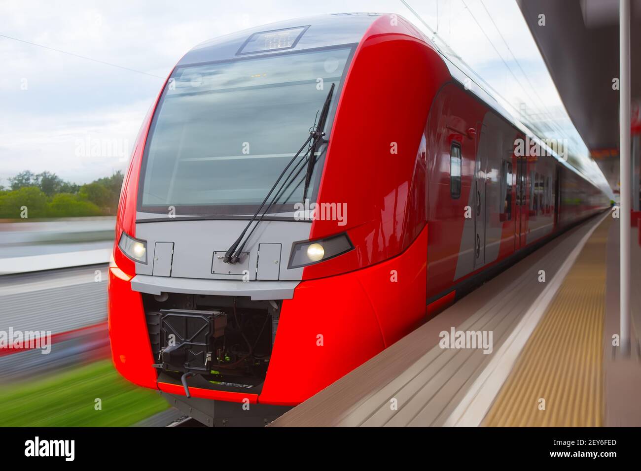Red modern commuter passenger hi-res stock photography and images - Alamy