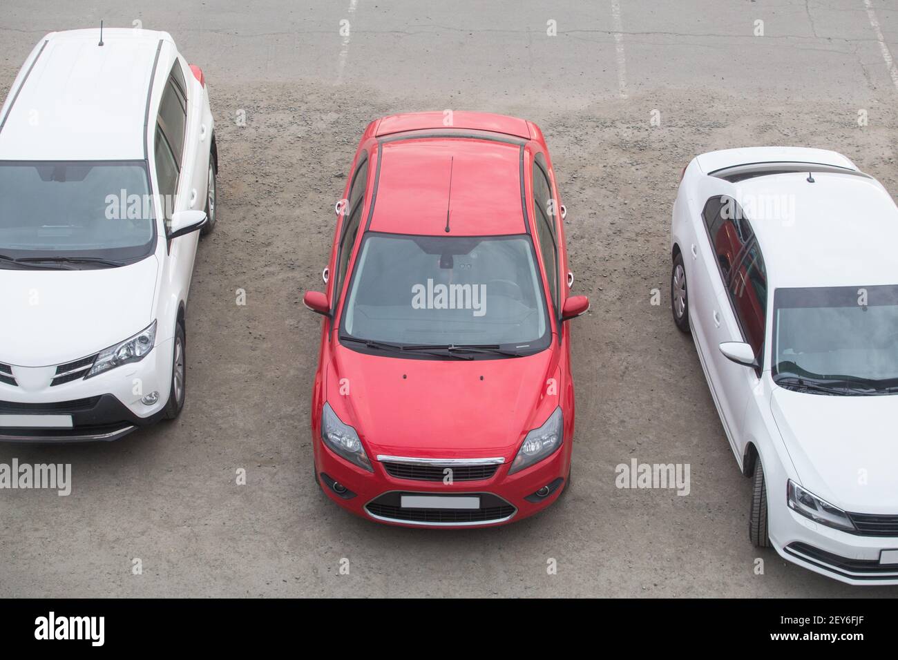 Car parking view from above hi-res stock photography and images - Alamy
