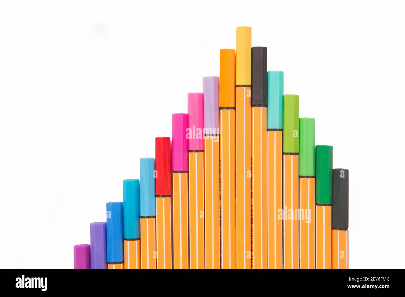 multicolor markers isolated on white background Stock Photo - Alamy