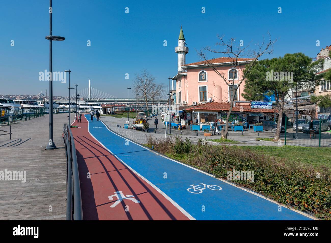 Karakoy Waterfront in Beyoglu district of Istanbul, Turkey Stock Photo ...