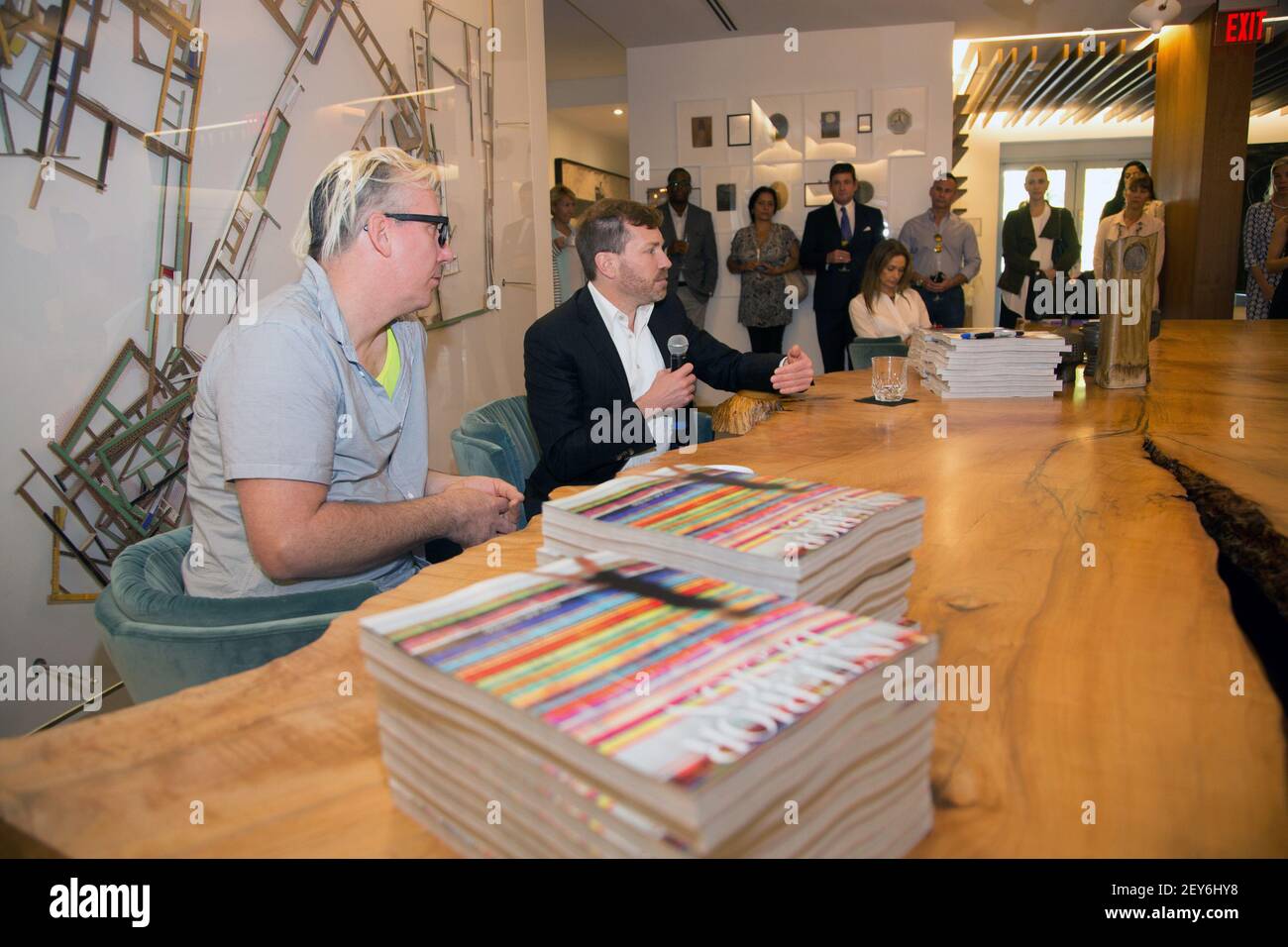 MIAMI BEACH, FLORIDA, DECEMBER 3, 2014: Artist Markus Linnenbrink and ...