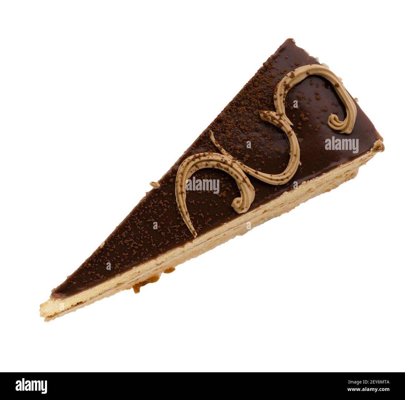 Dessert, pastry, piece of sponge cake on white background isolated ...