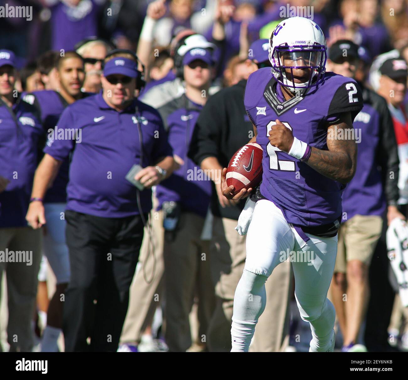 TCU Horned Frogs quarterback Trevone Boykin (2) runs to score TCU's ...