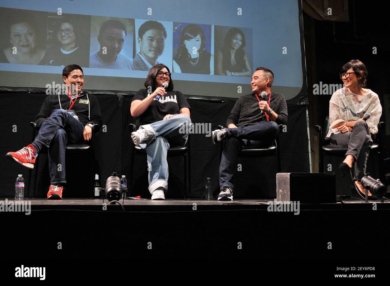 (L-R) Actor Randall Park, Executive Producers of "Fresh Off The Boat ...