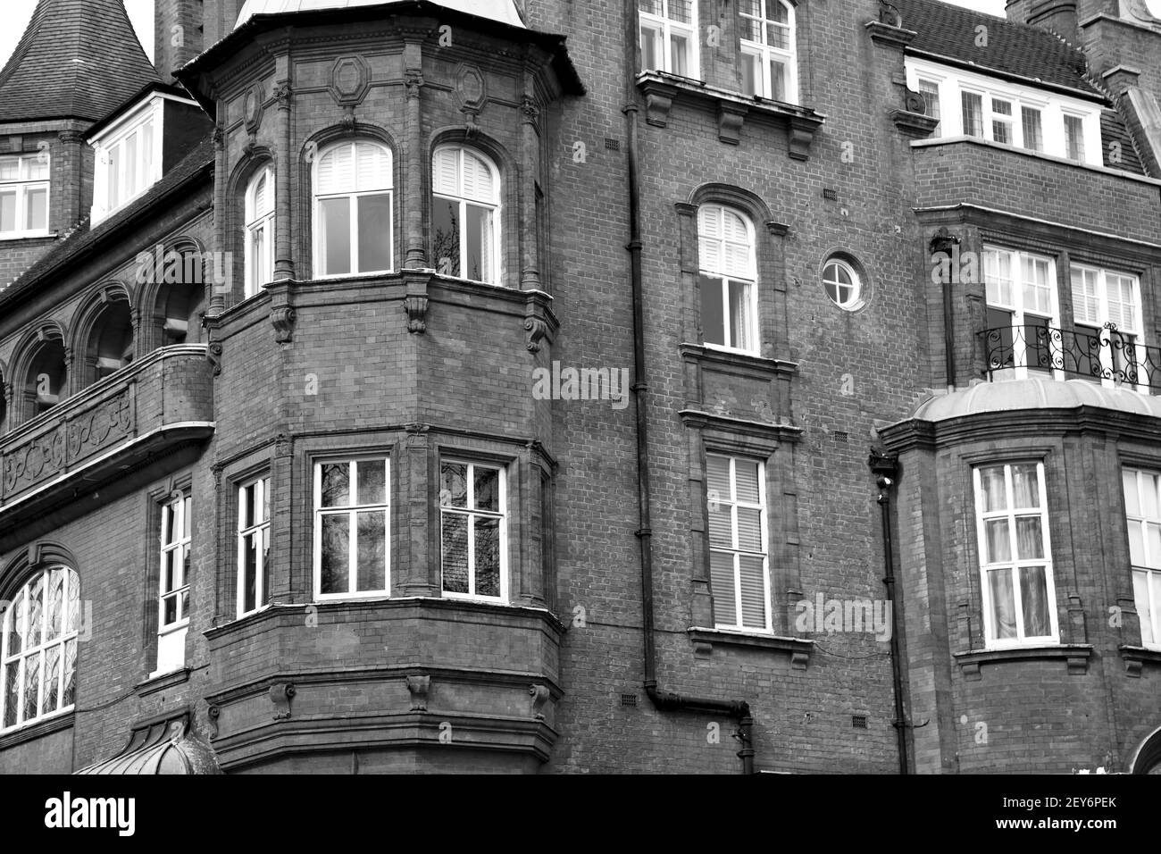 Window in europe london old red brick wall and historical Stock Photo ...