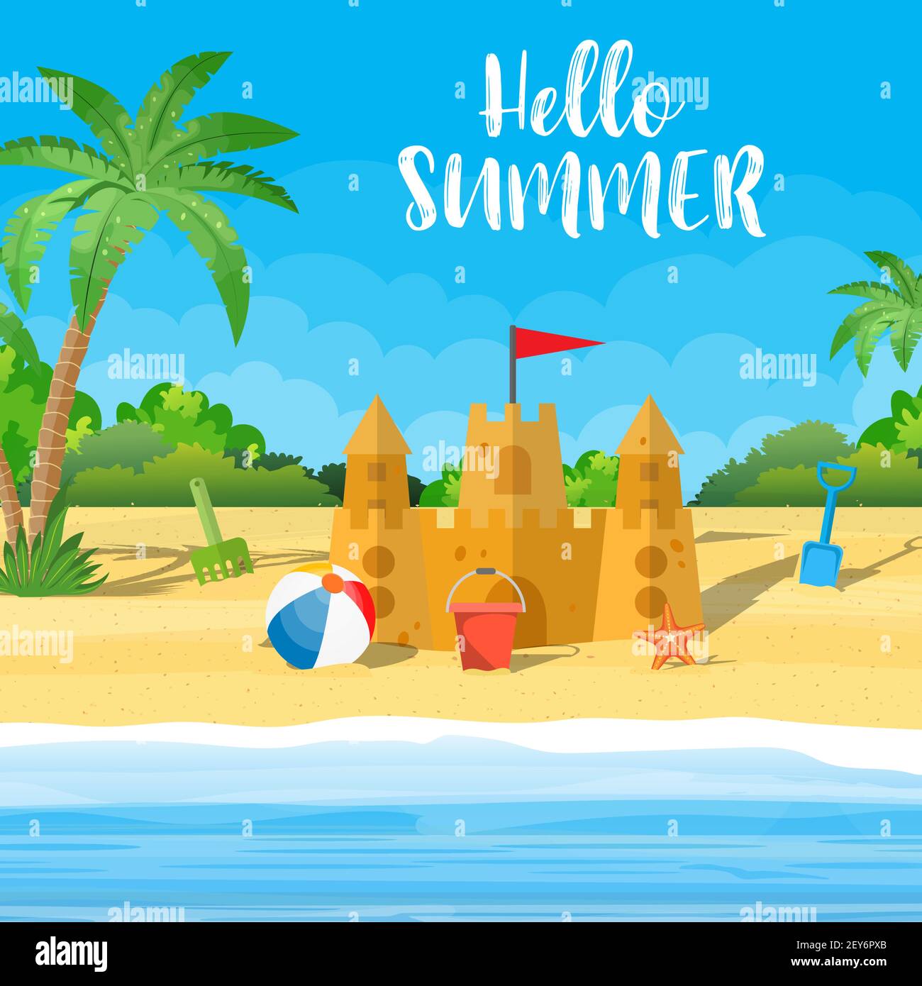 Summer Vacation. Sand Castle Stock Vector Image & Art - Alamy