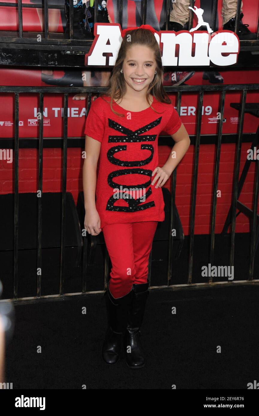 Mackenzie Ziegler attends the Annie New York Premiere, held at the ...