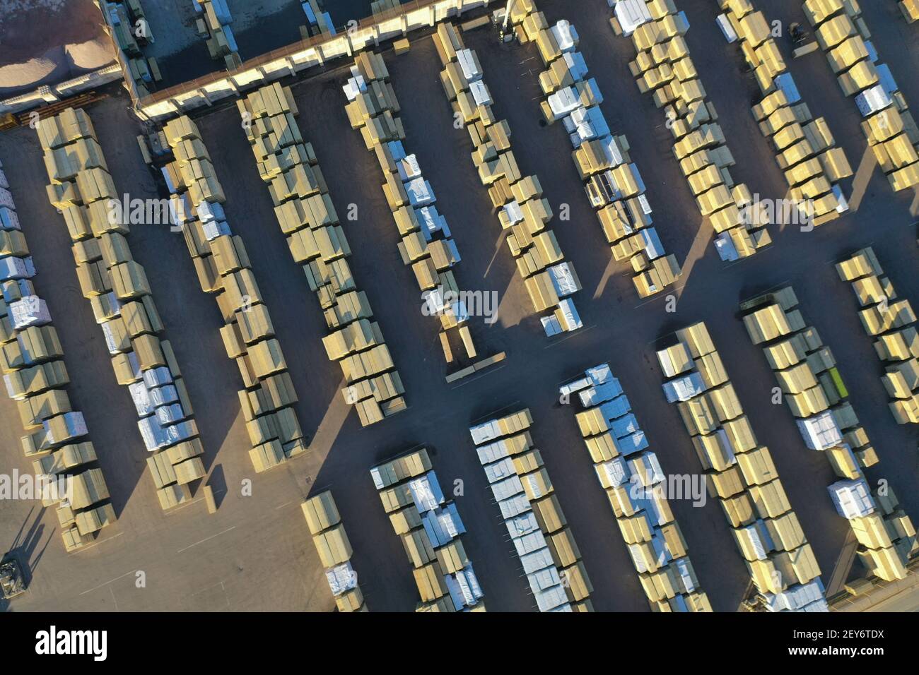Aerial view of Shoreham Docks, Industrial area in Brighton and Hove ...