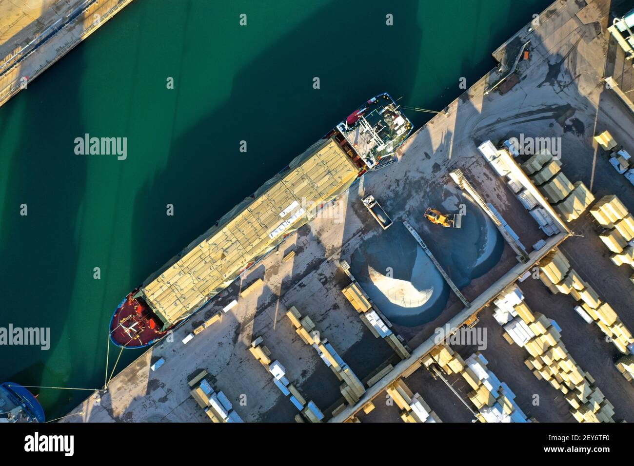 Aerial view of Shoreham Docks, Industrial area in Brighton and Hove ...