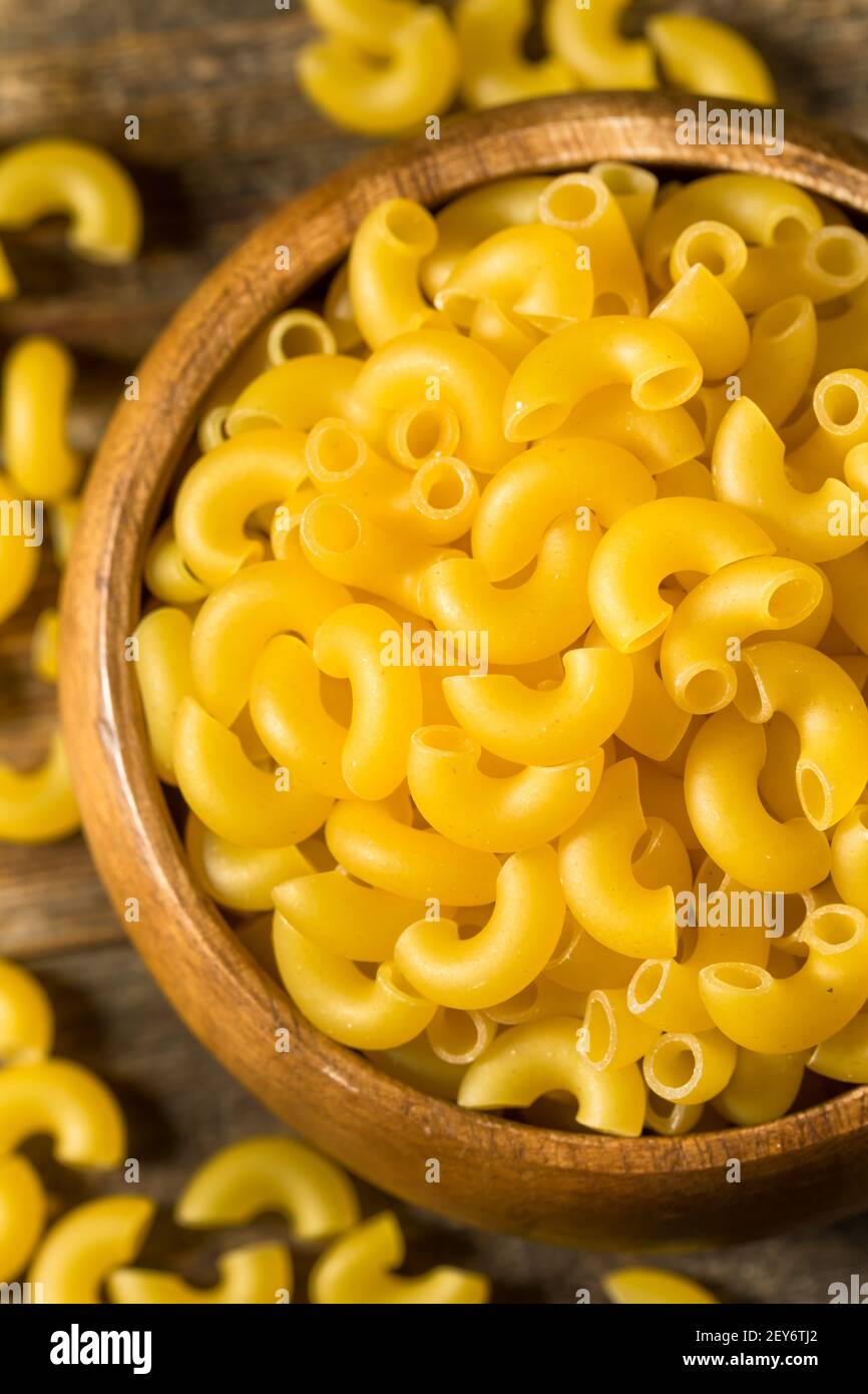 Dry Organic Macaroni Elbow Pasta in a Bowl Stock Photo - Alamy