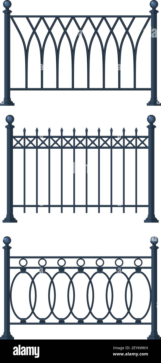 Old metal fence on Stock Vector Images - Alamy