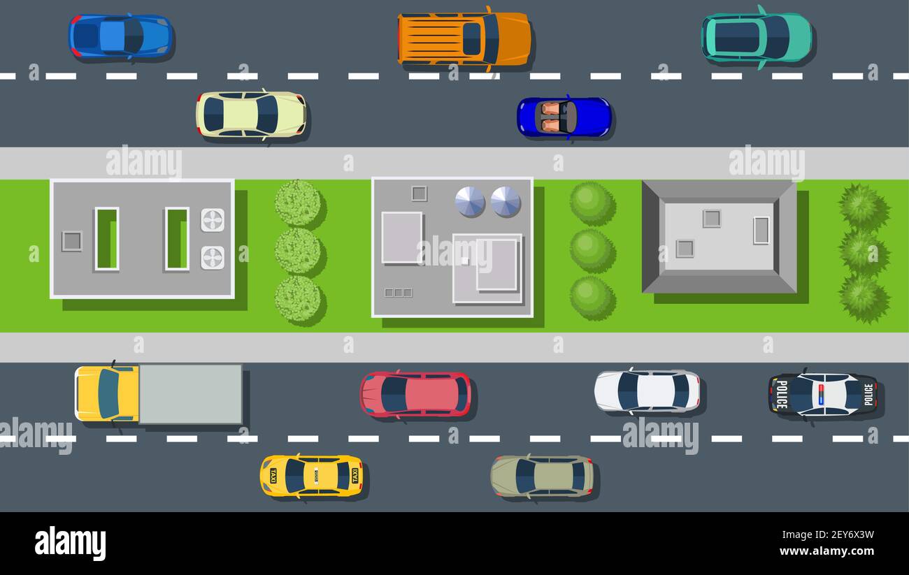 Top view from city street Stock Vector Image & Art - Alamy