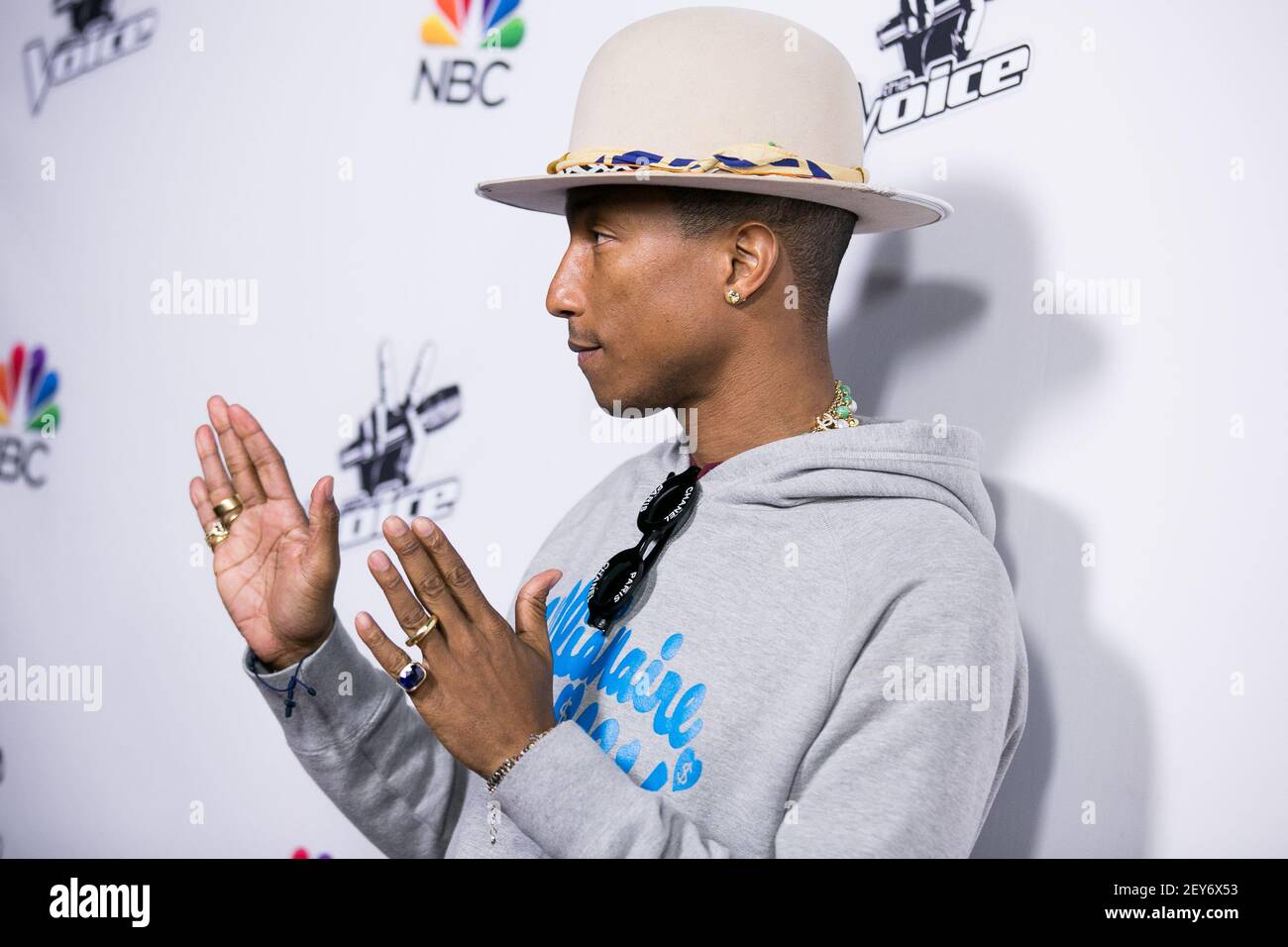 Pharrell Williams attends NBC's "The Voice" Season 7 Top 5 Red Carpet ...