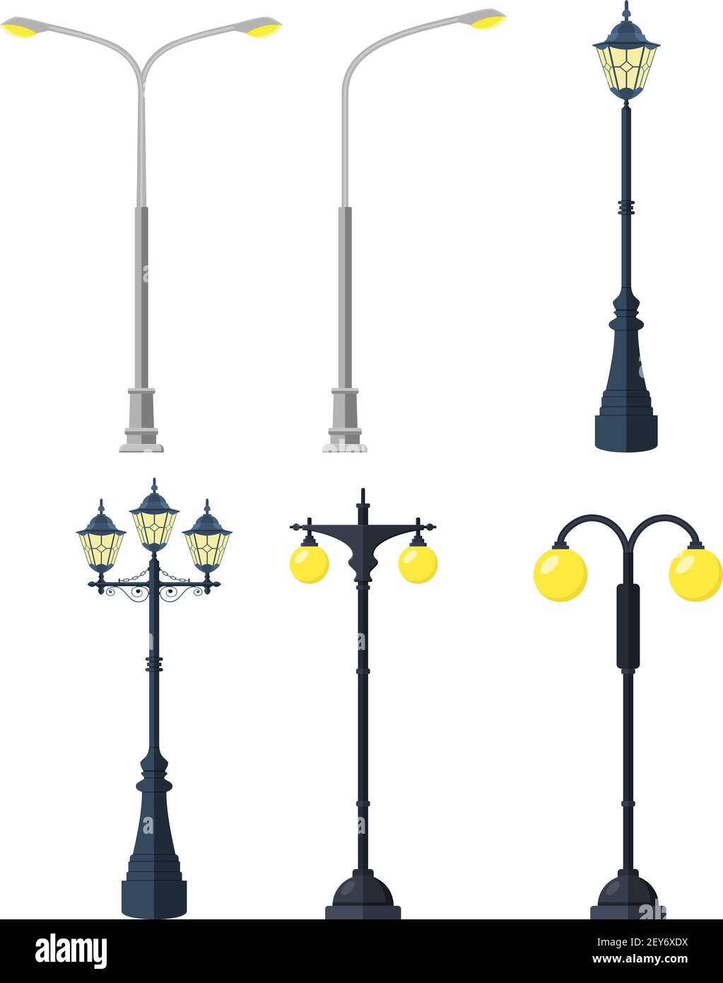 Traditional and Modern Outdoor Lamp Posts Stock Vector Image & Art - Alamy