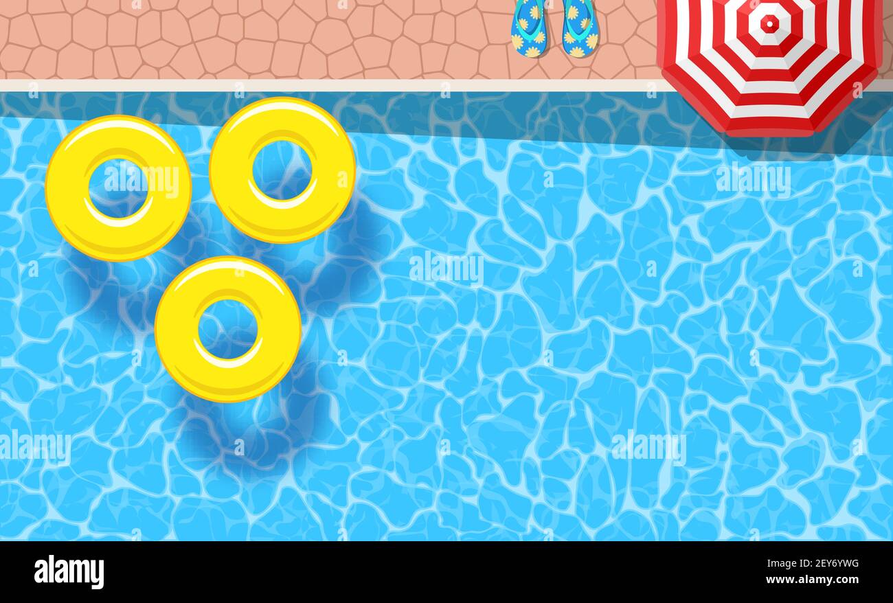 Three pool rings floating in a swimming pool Stock Vector Image & Art ...