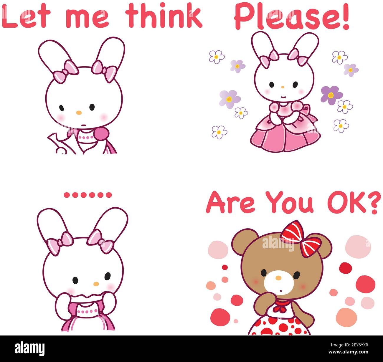 vector cartoon greeting card emoji stickers set Stock Vector Image ...