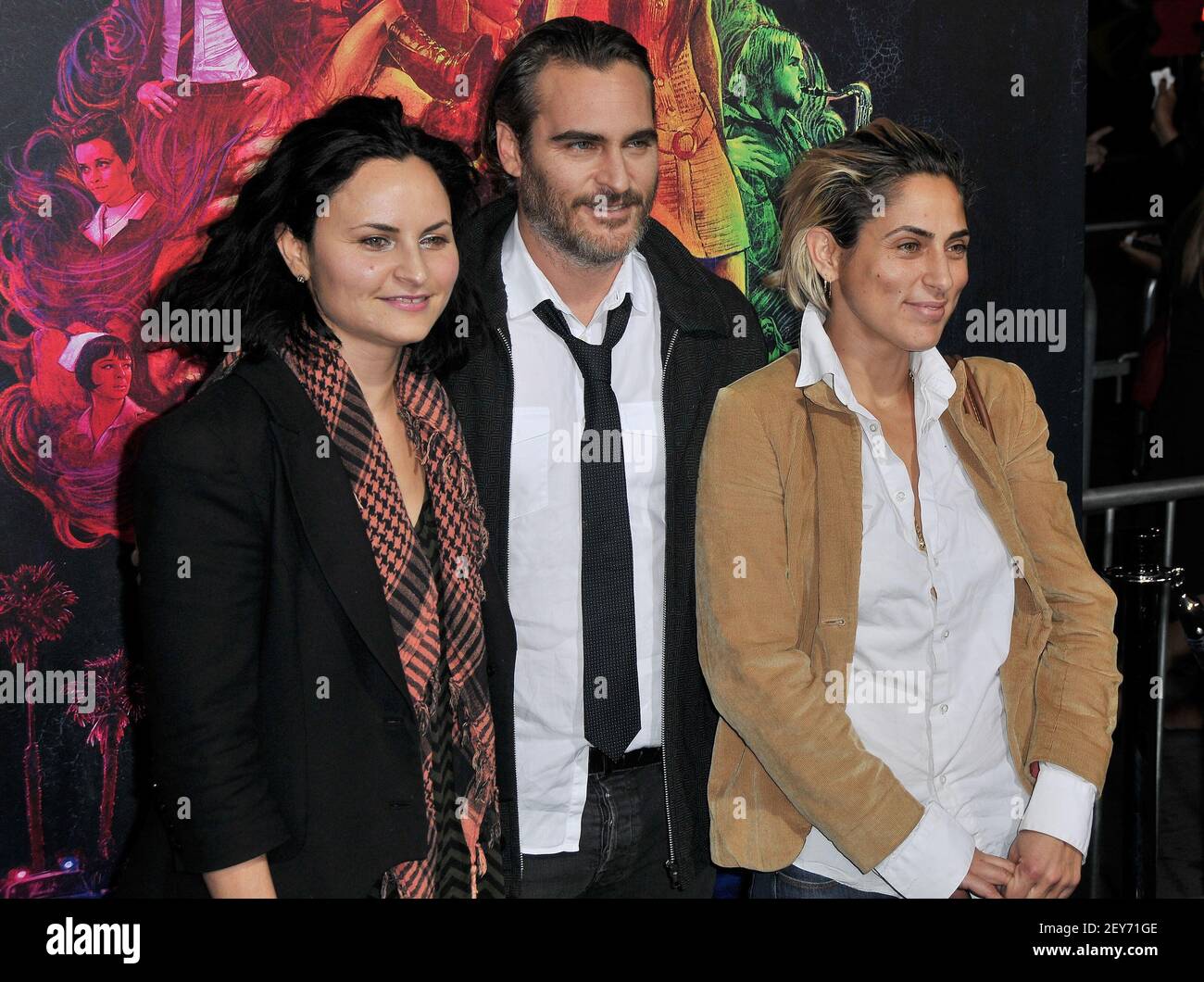 Joaquin Phoenix with sisters Rain and Summer attend The Premiere of ...
