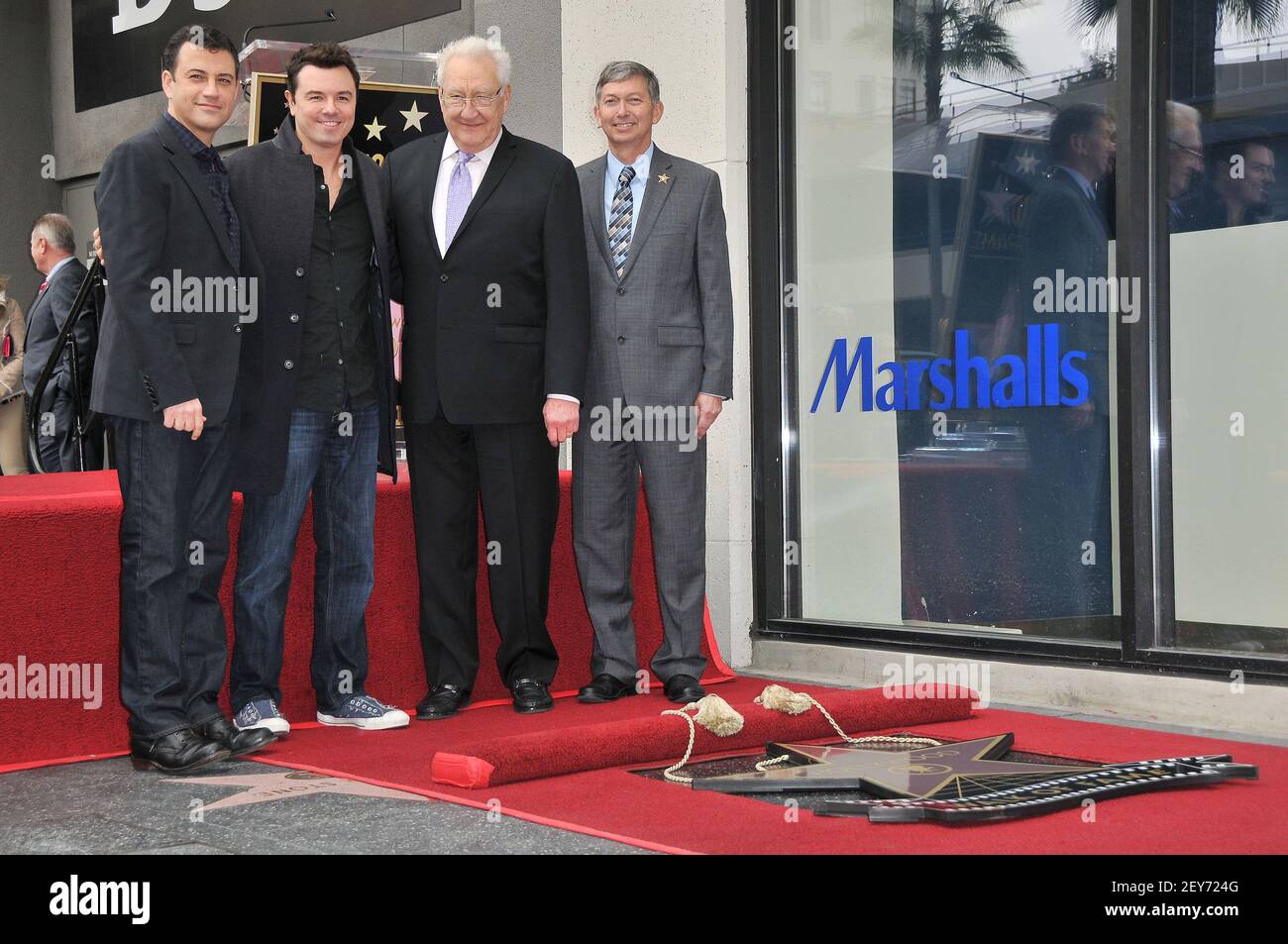 Jimmy Kimmel, Seth MacFarlane, Don Mischer & Leron Gubler at the Don ...