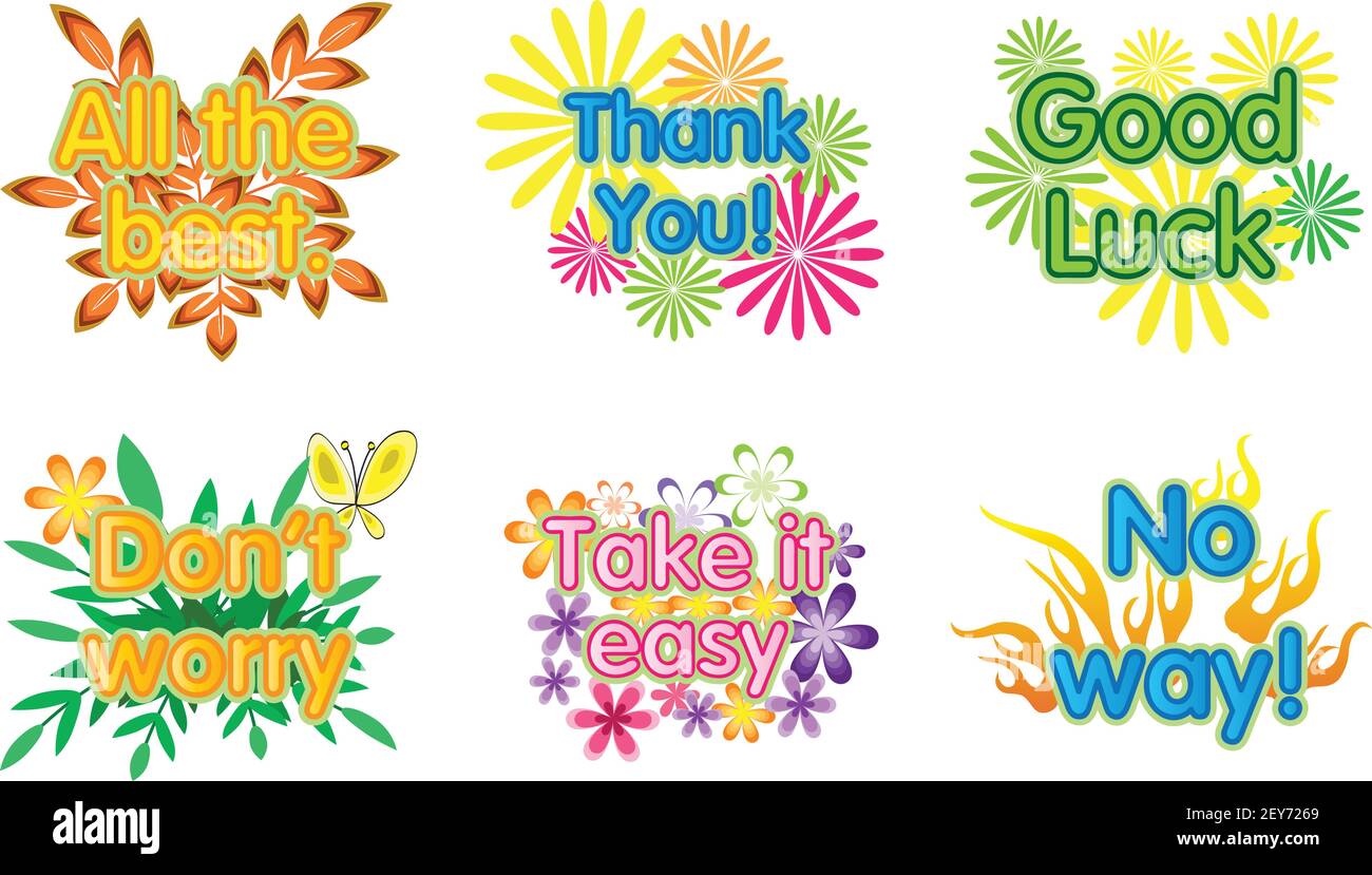 vector cartoon greeting card emoji stickers set Stock Vector Image ...