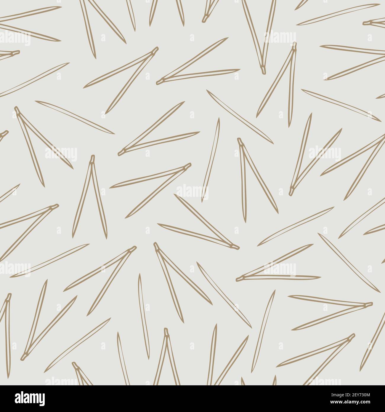 Seamless vector pattern with thorns on light grey background. Simple ...