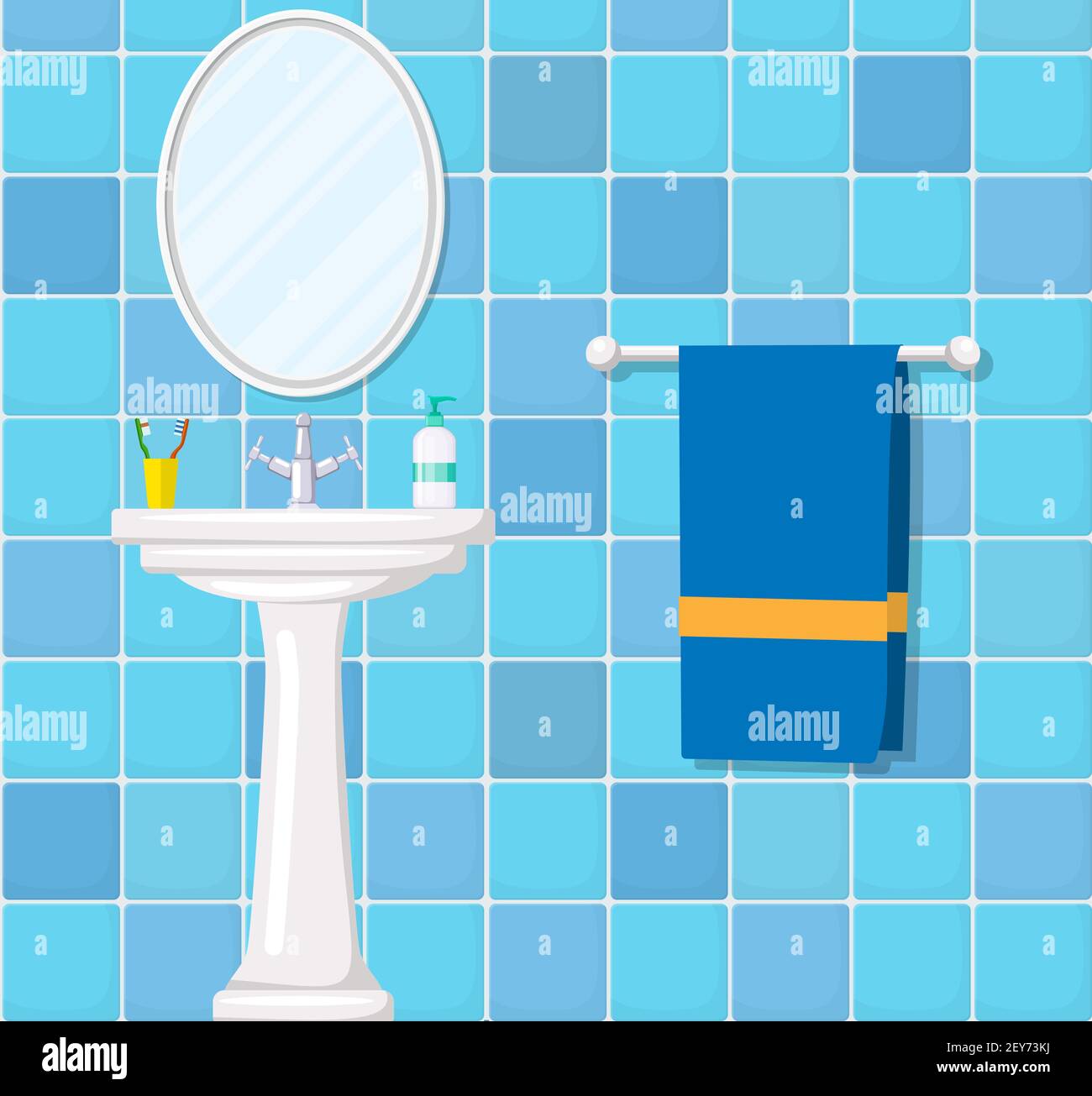 White tile bathroom Stock Vector Images - Alamy