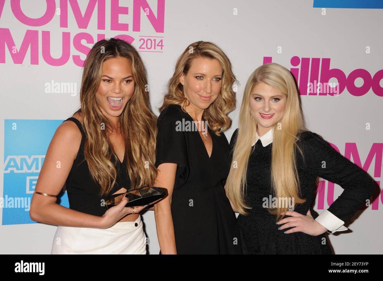 L-R: Chrissy Teigen, Ty Stiklorius, Meghan Trainor attend the 2014 ...
