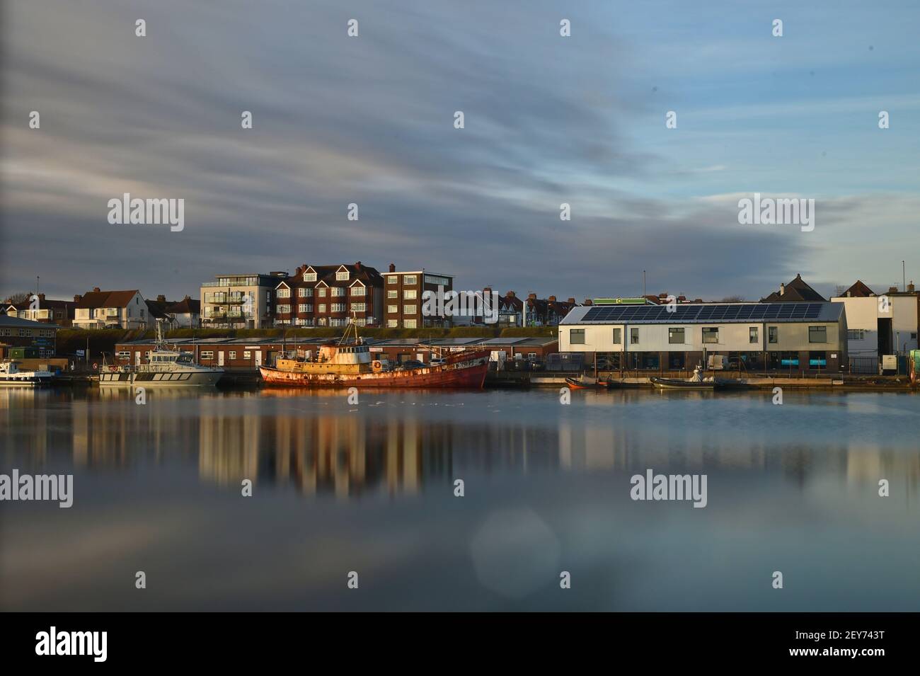 Aerial view of Shoreham Docks Stock Photo - Alamy