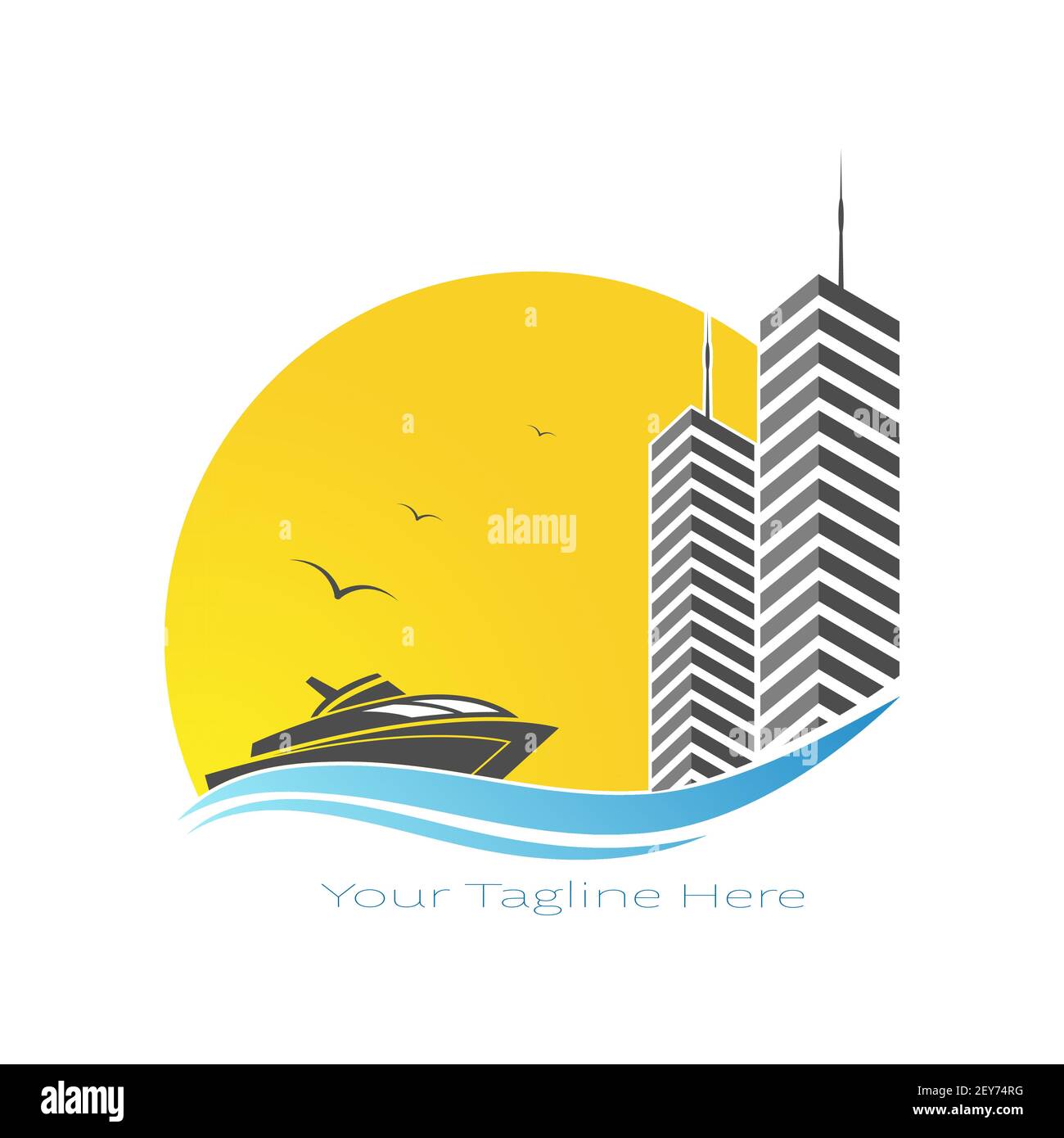 Luxury vacation or exotic resort logo template. Vector illustration ...