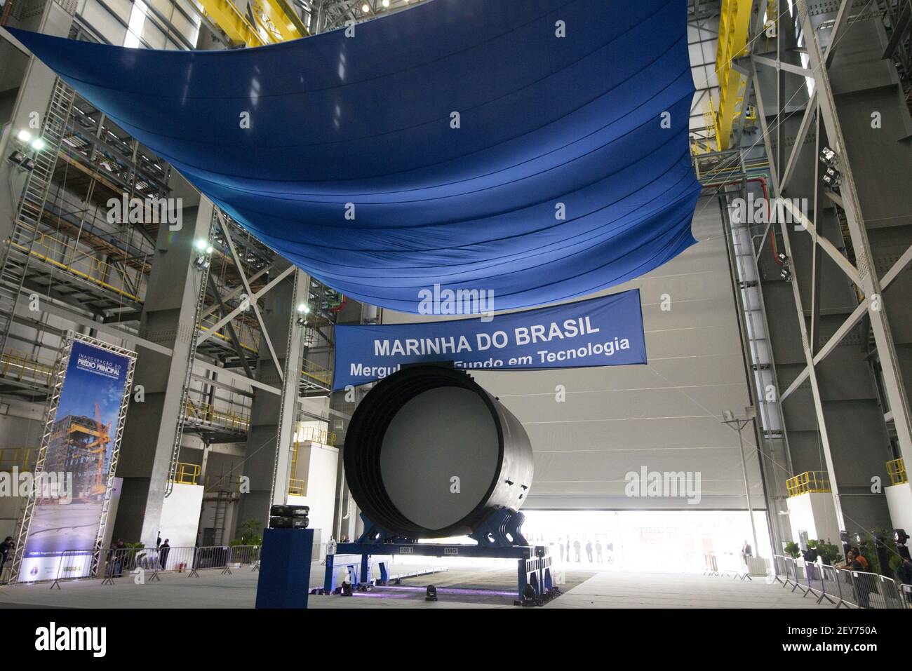 A piece of a submarine is seen, during the Inauguration of the first ...