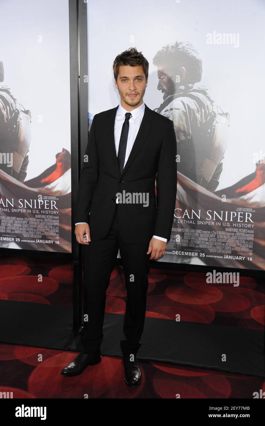 Luke Grimes attends the American Sniper New York Premiere, held at Jazz ...