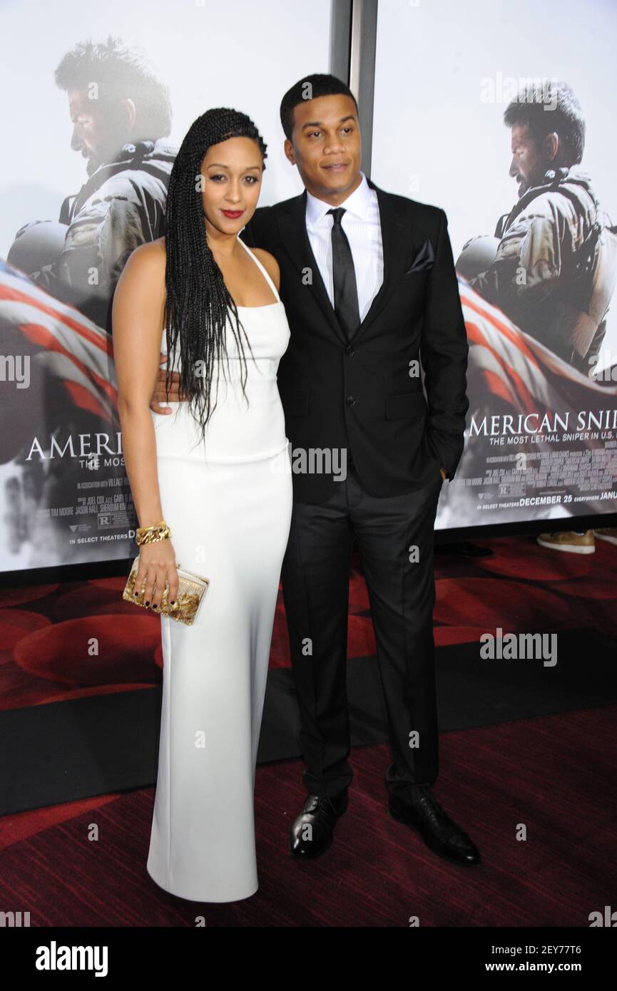 Tia Mowry, Cory Hardrict attends the American Sniper New York Premiere ...