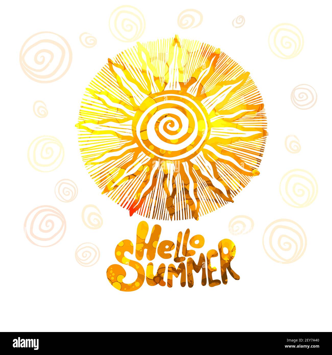 Hello summer sign bright Cut Out Stock Images & Pictures - Alamy