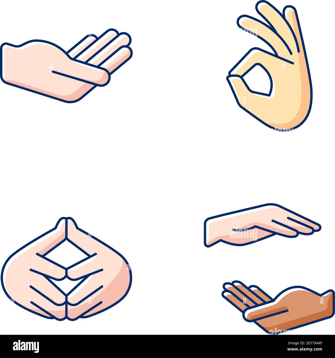 Hand gestures RGB color icons set Stock Vector Image & Art - Alamy