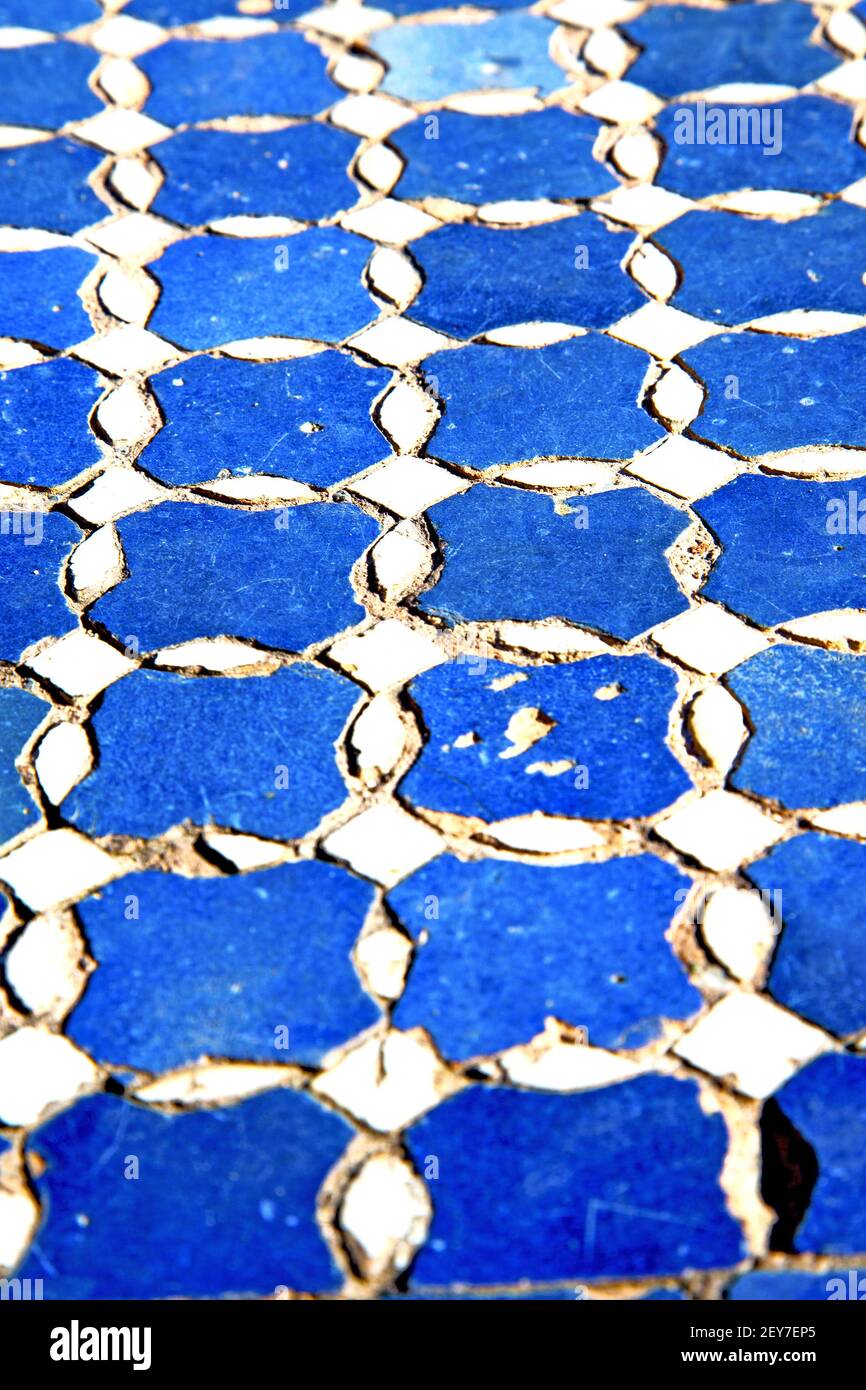 Abstract morocco in africa blue pavement Stock Photo - Alamy