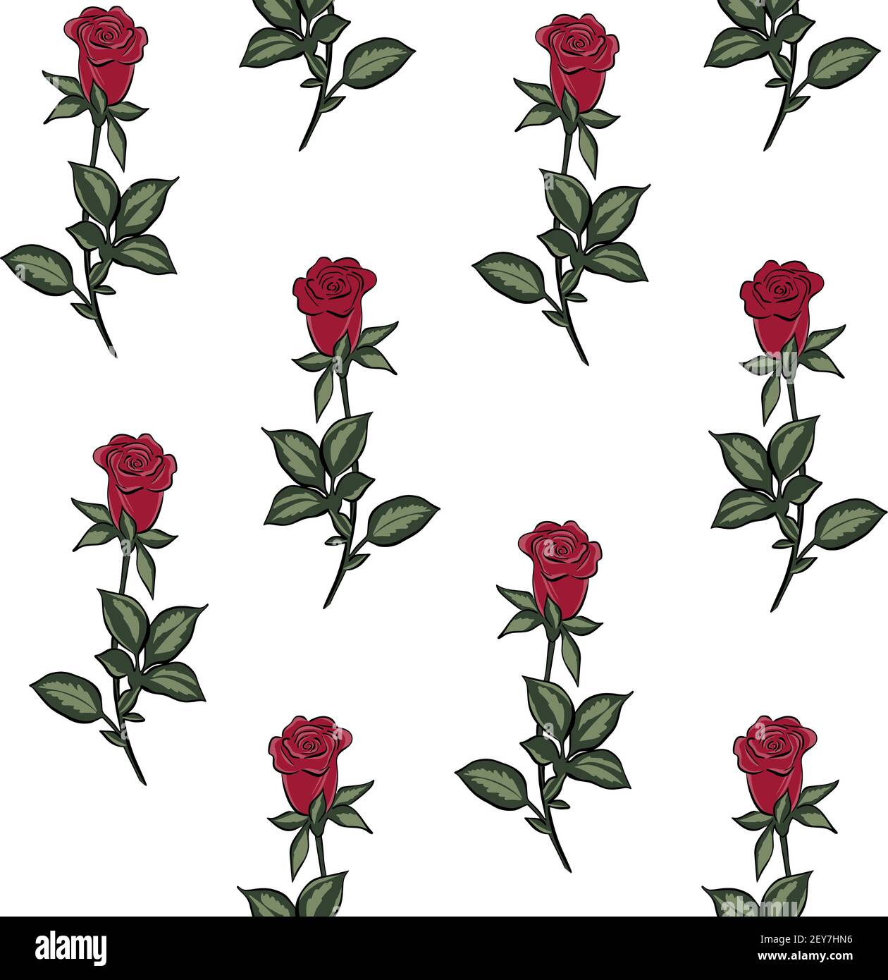 Seamless pattern with red roses.Repeating solid pattern with red garden ...