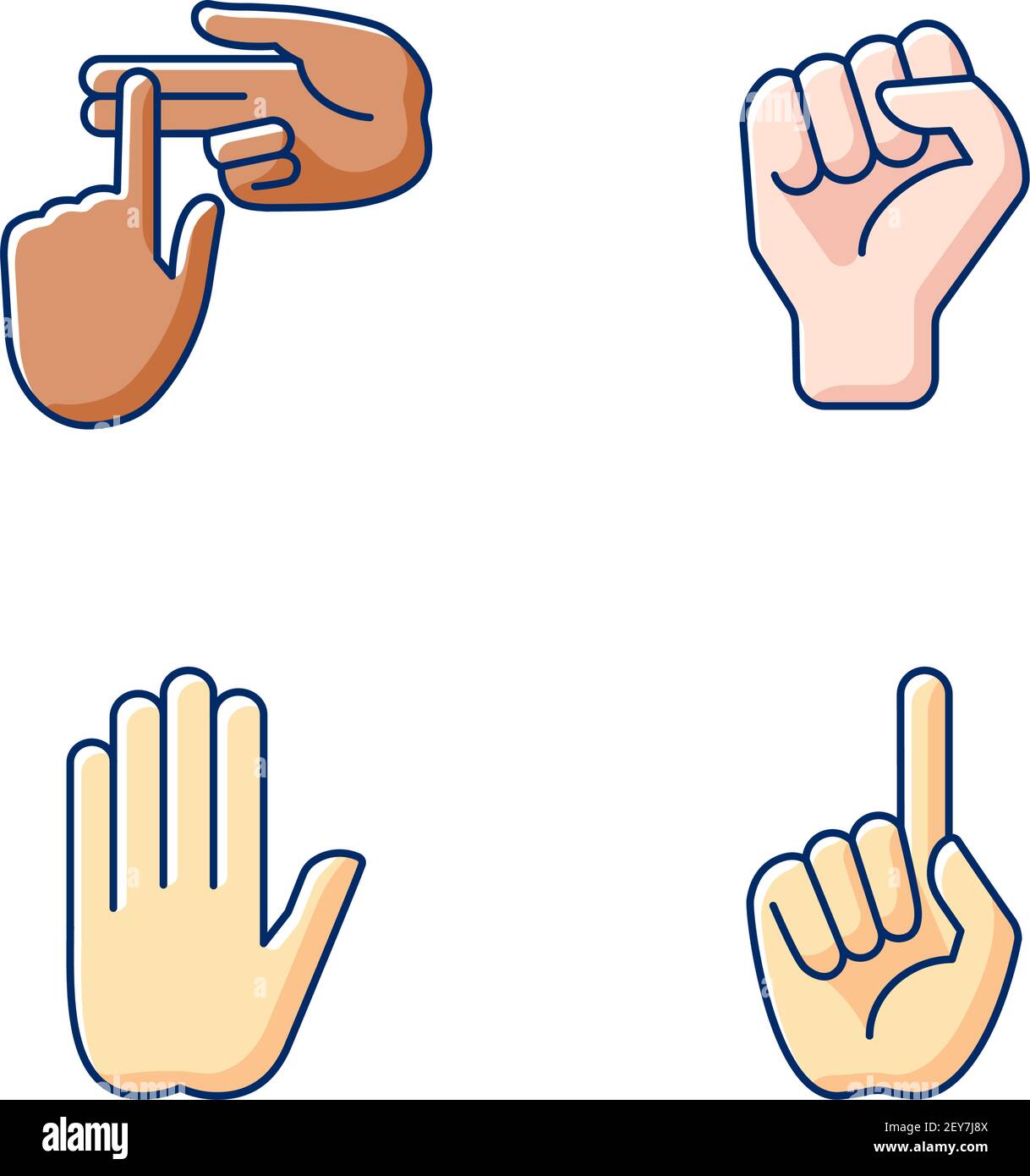 Hand gestures RGB color icons set Stock Vector Image & Art - Alamy